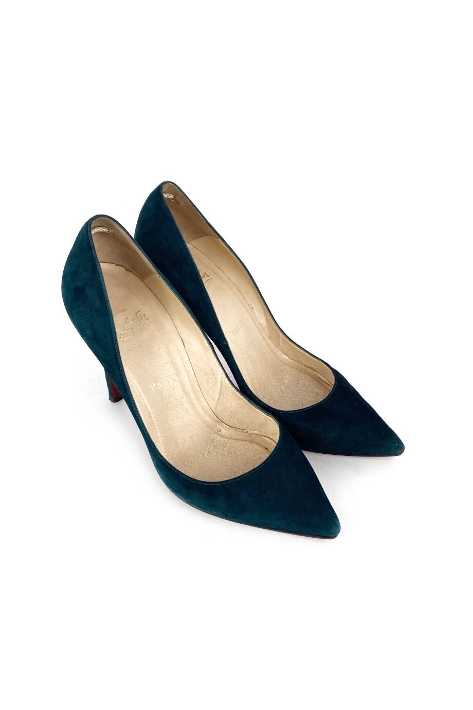 Christian Louboutin | Замшевые туфли -лодочки бирюзового цвета (22015 ...